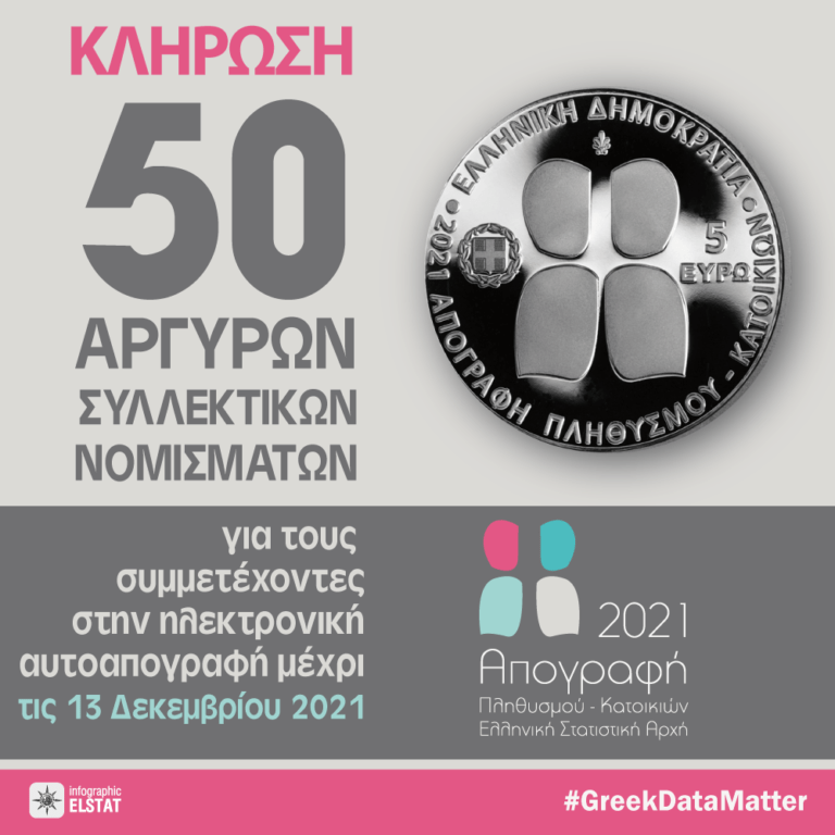 ΑΠΟΓΡΑΦΗ ΠΛΗΘΥΣΜΟΥ-ΚΑΤΟΙΚΙΩΝ 2021: Κλήρωση πενήντα (50) αργυρών ...